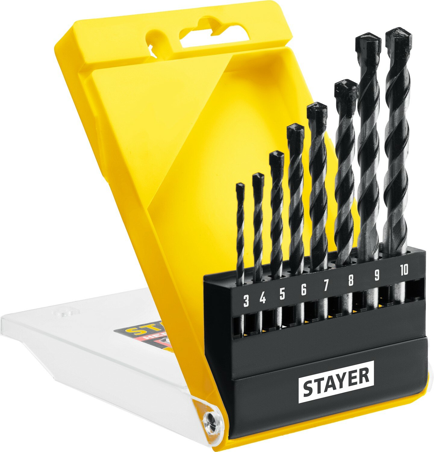 STAYER Hercules, 8 шт: d 3-4-5-6-7-8-9-10 мм, набор сверл по бетону, Professional (2915-H8)
