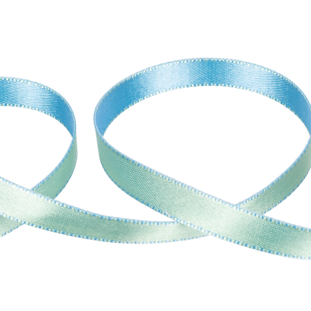 Лента атласная 10 мм "Gamma" ALD-10 двухстор. 22.8 м №089 бл. салатовый/голубой
