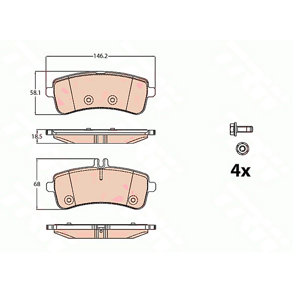 TRW GDB2079 (0074200320 / 0084201120 / 182145) колодки тормозные дисковые задн mb: amg gt / gt s 14-, s-class 13-