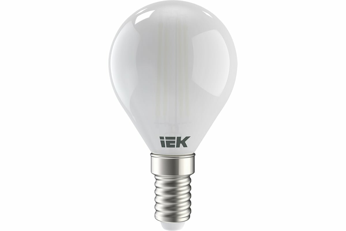 IEK LED лампа 360 G45 шар матовая 7W 230V 4000K E14 LLF-G45-7-230-40-E14-FR