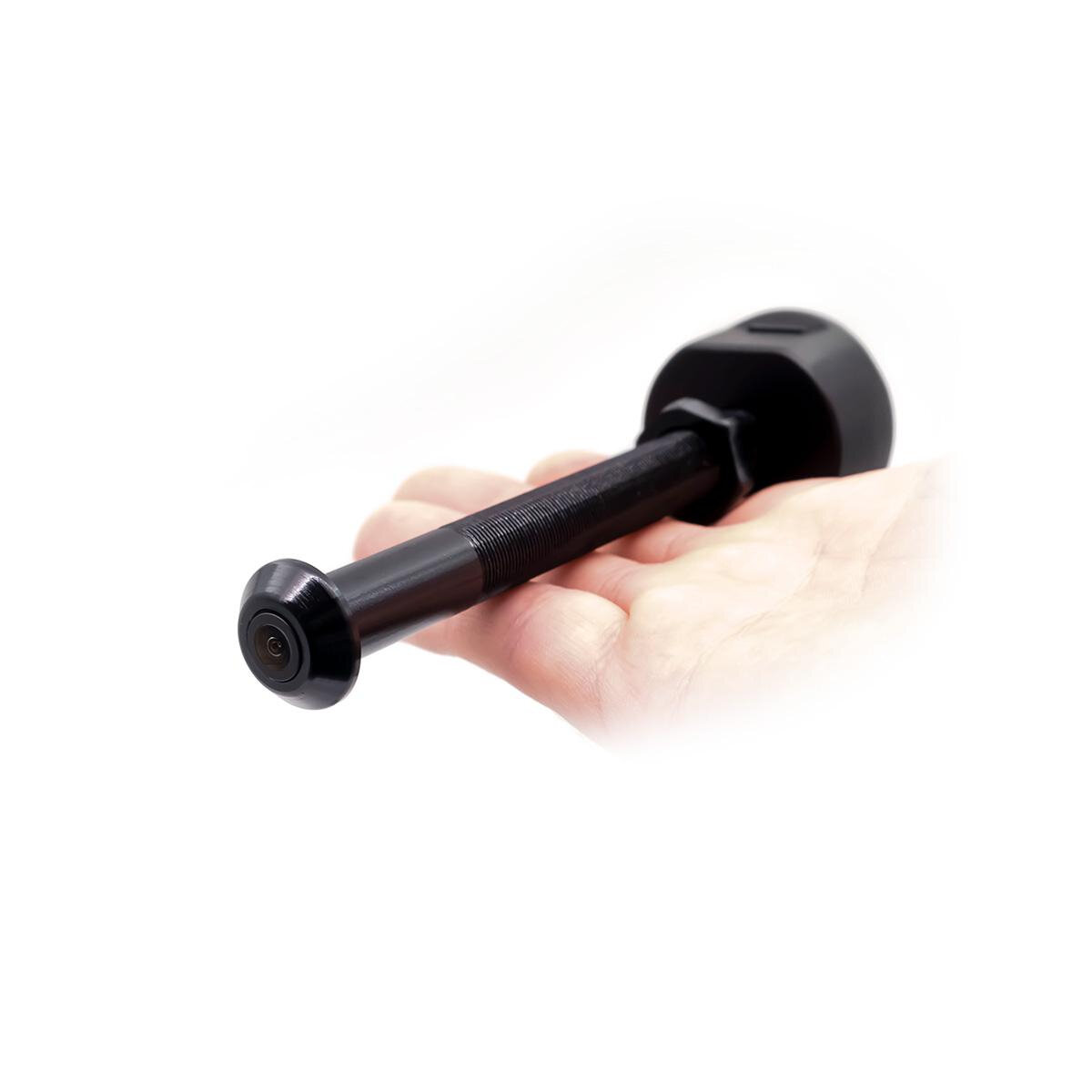 Дверной WiFi-TUYA видеоглазок iXoum Tuya-HQ-6/B (C76710IV) в квартиру с датчиком движения и записью на SD карту в виде обычного, дверь до 100 мм.