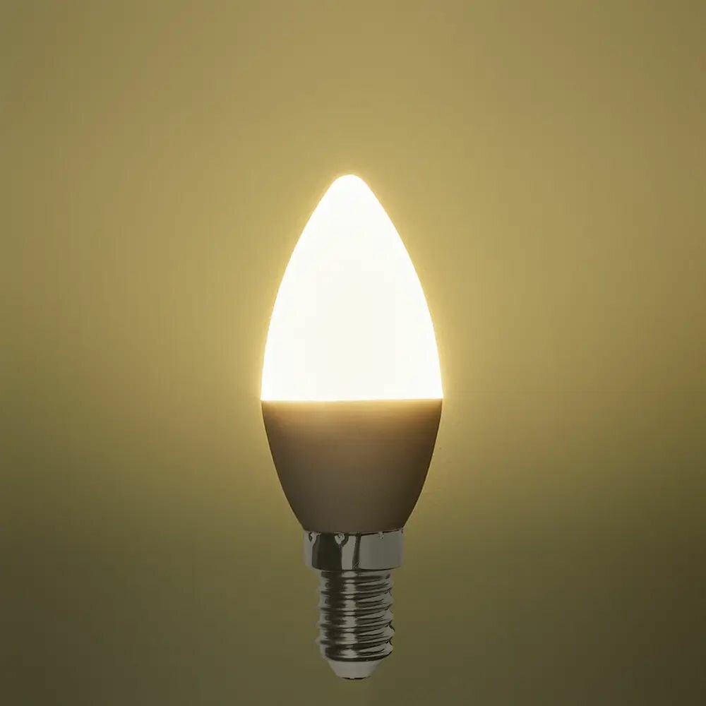 Лампочка светодиодная свеча E14 400 лм нейтральный белый свет 5 Вт