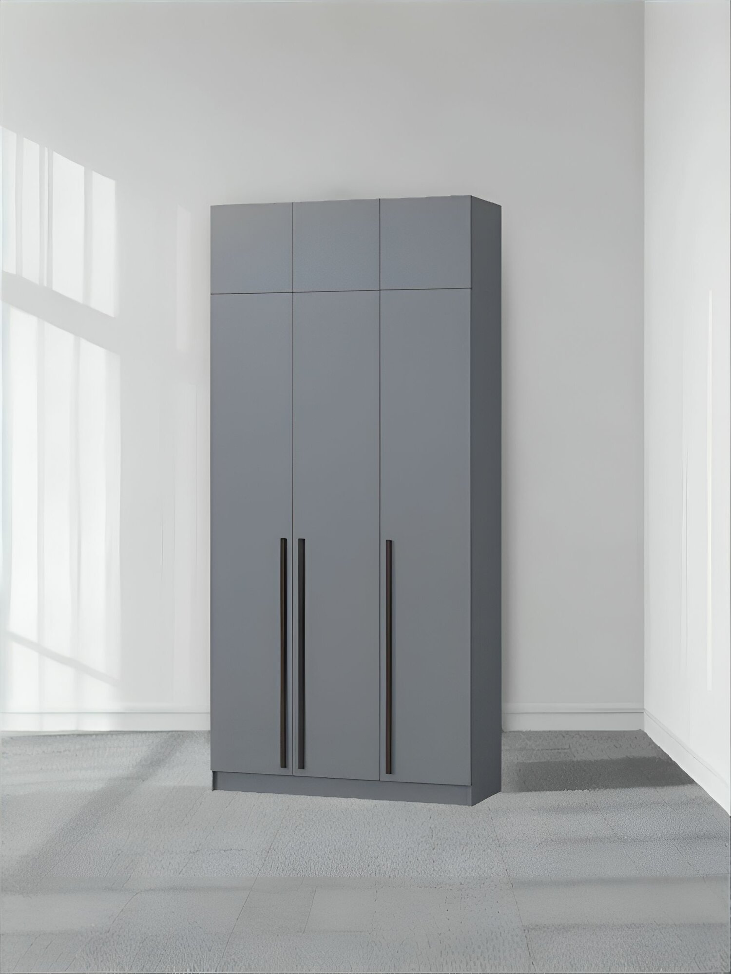 Шкаф для одежды распашной с зеркалом и антресолью 1,2 "Бастион" Графит