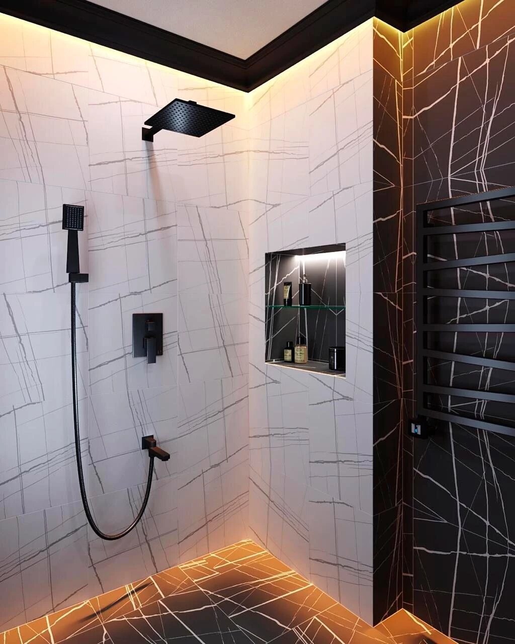 Душевая система Timo Selene черный, С внутренней частью