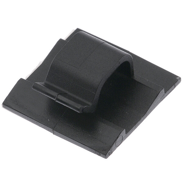 Клипса 25439SR чёрная самоклеящаяся для круглого кабеля D=15мм (ДКС) (100 шт. в комплекте)