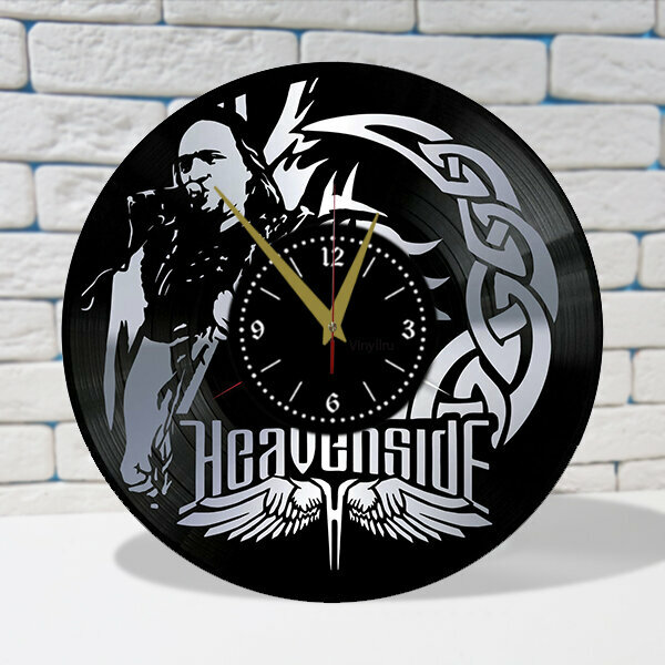 Настенные часы из виниловой пластинки Heaven Side серебрянная подложка
