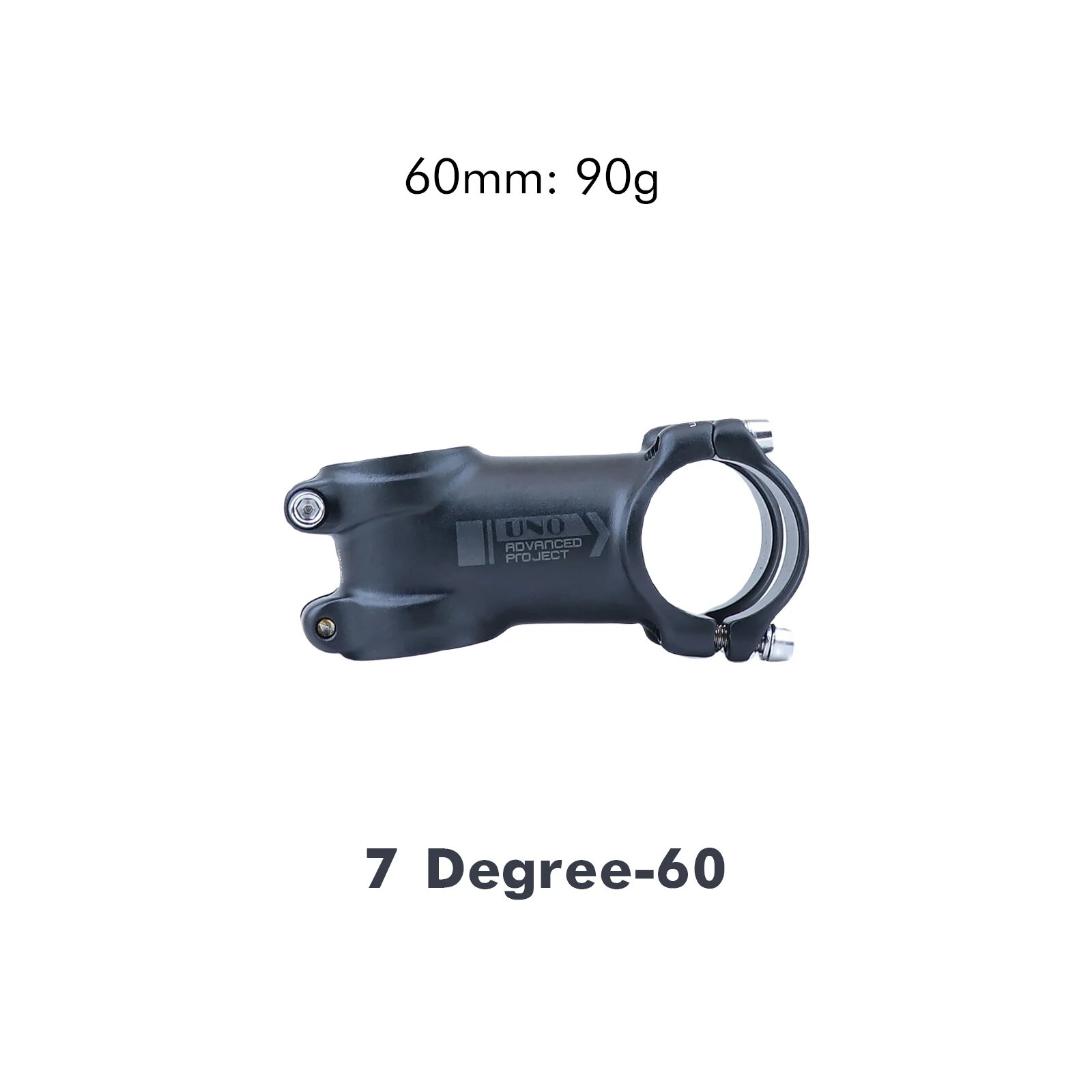 DJC Components UNO 7 вынос руля алюминий 7050-T6 7°/17° 31,8 мм 60-130 мм Черный, grey logo7-60