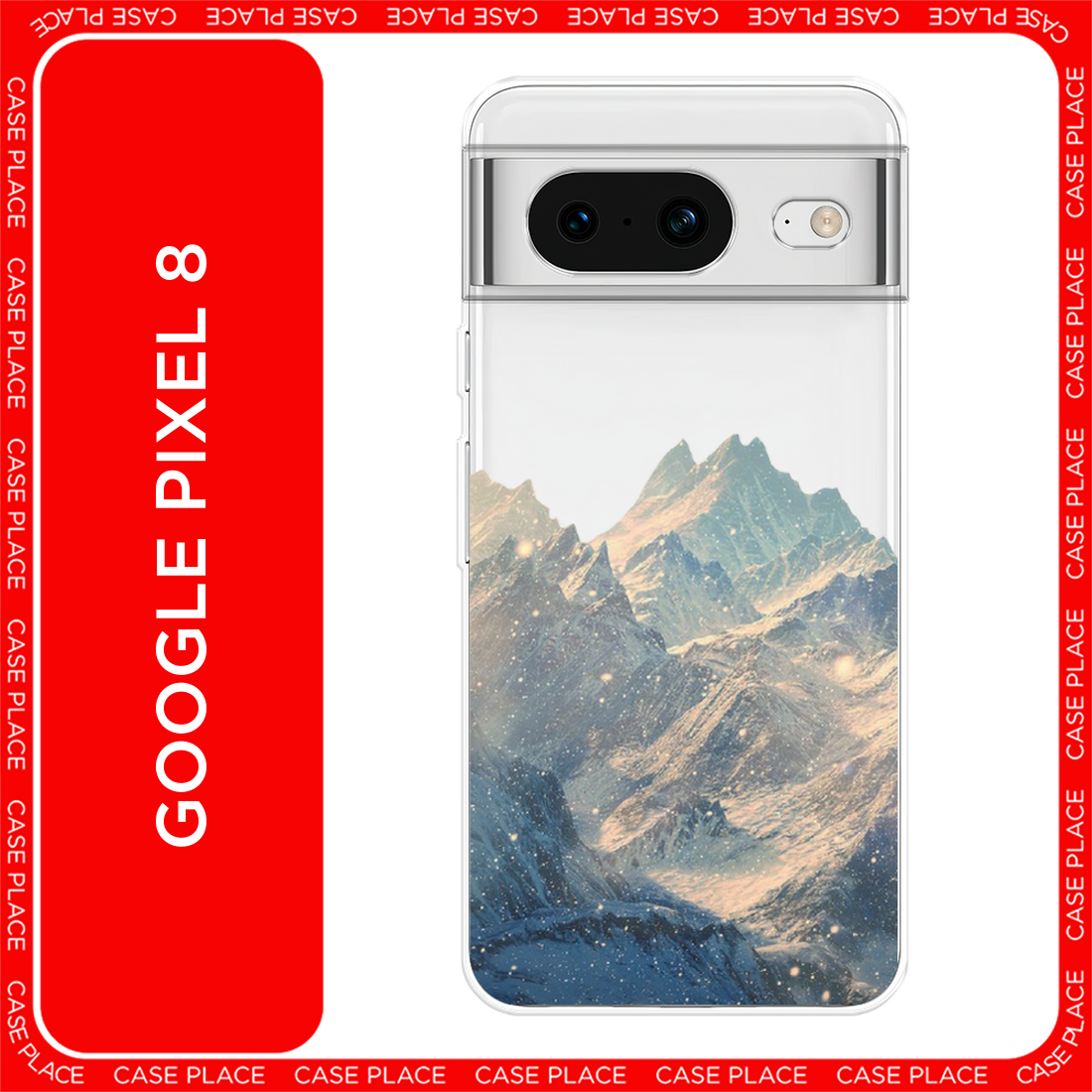 Чехол на Google Pixel 8 / Гугл Пиксель 8 с принтом Горы арт 2, прозрачный