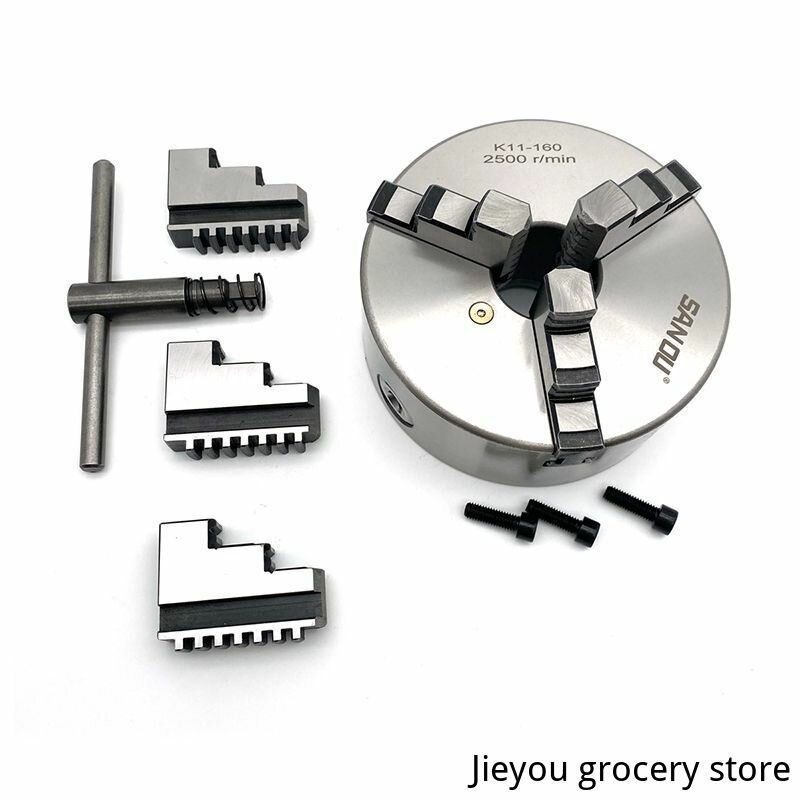 3-кулачковый самоцентрирующийся патрон K11-160 металлический патрон ручного типа для небольшого токарного станка-422w