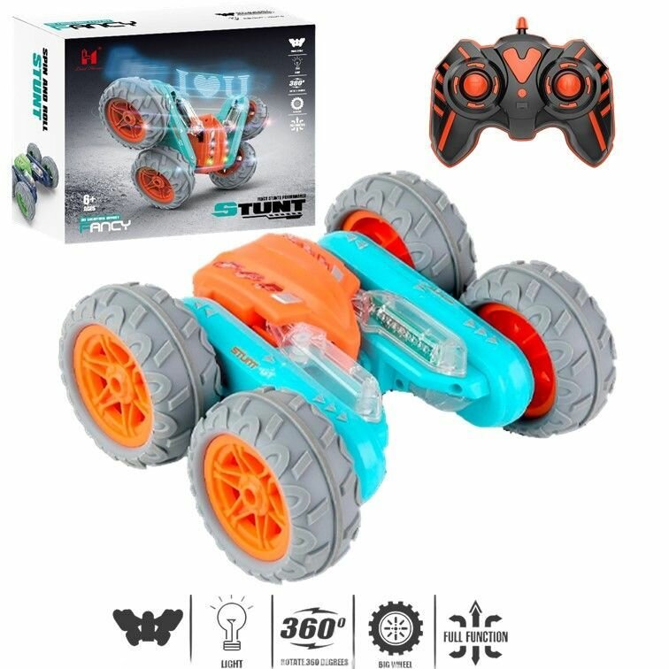 LH-C064S Трюковая машинка перевертыш на пульте управления со светом оранжевый