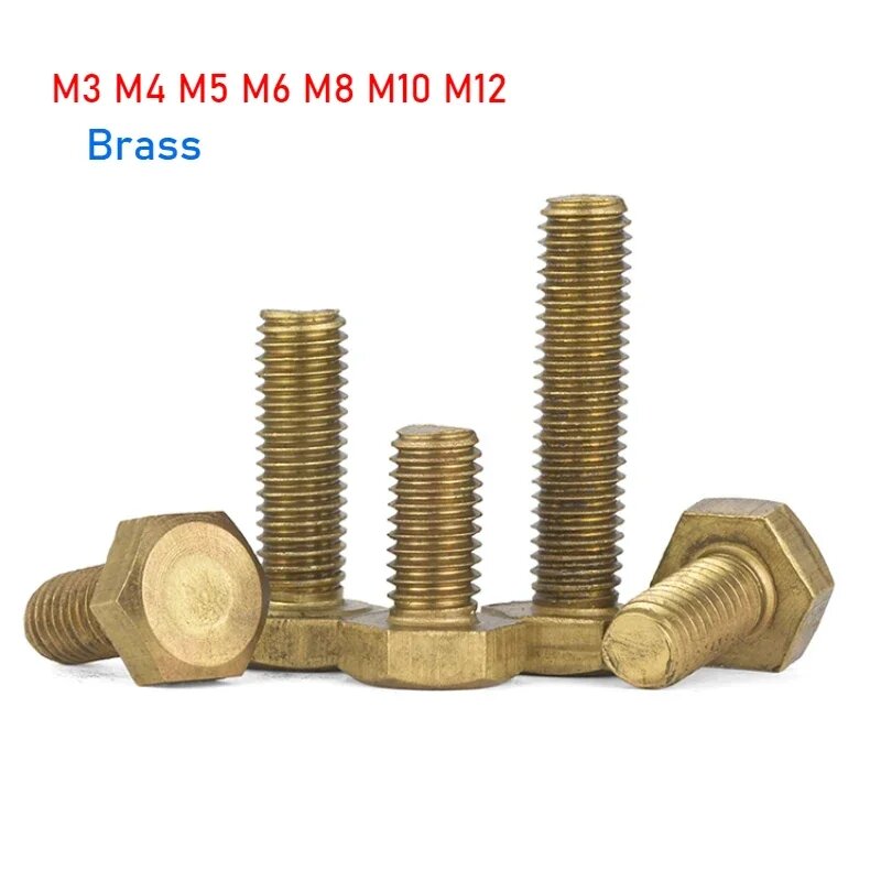Латунные винты с шестигранной головкой M3 M4 M6 M8 M10 M12 M8(1pcs), 16 мм