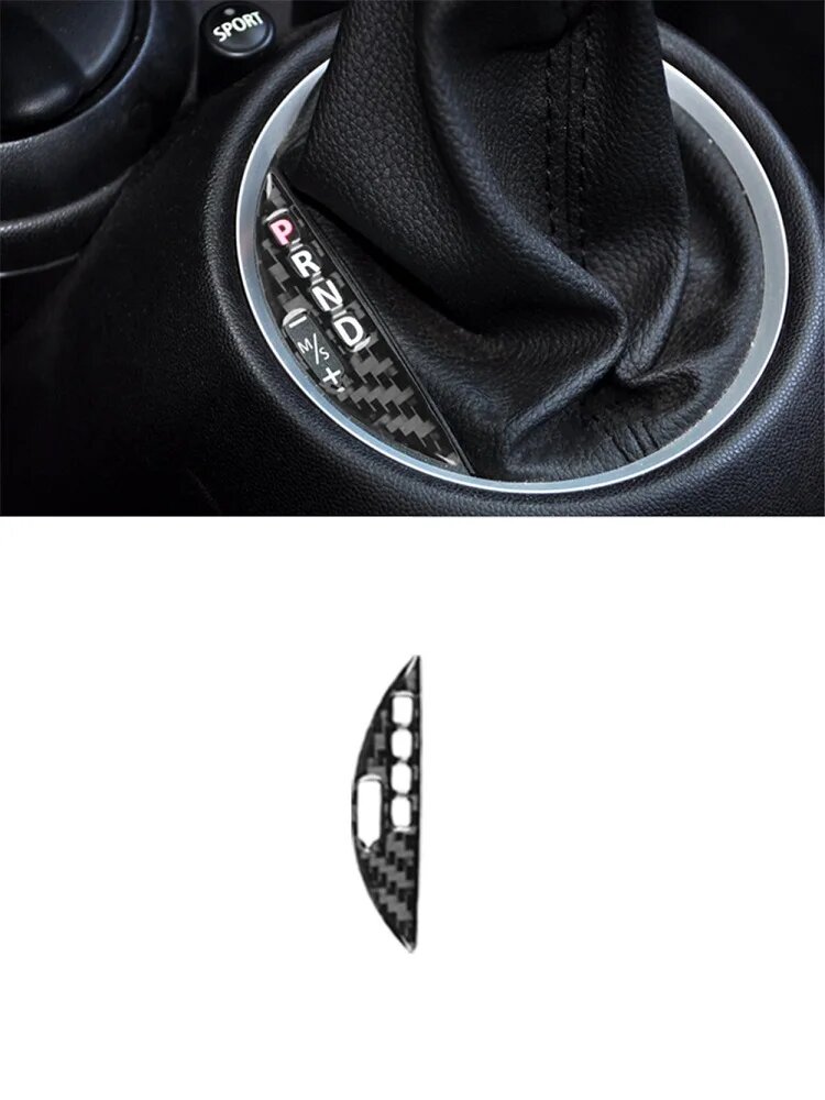 Наклейка из углеродного волокна, кнопка переключения передач для BMW MINI Cooper R55 R56 R57 черный