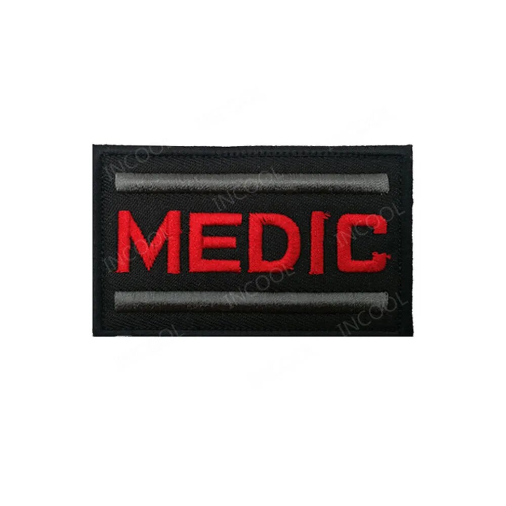 Медицинская вышитая нашивка INCOOL светоотражающая 8x5 см Красный, 12 Embroidered 8X5CM