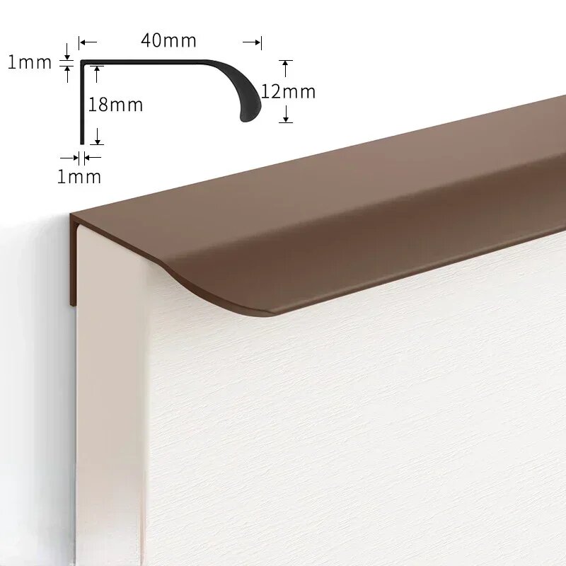 Ручка для шкафа MARUAT алюминиевая 200mm, Coffee Brown