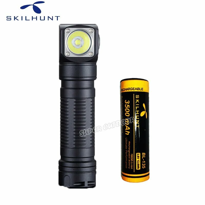 SKILHUNT H04 налобный фонарь 1200 люмен Nichia 519A 5000K, H04R with BL-135