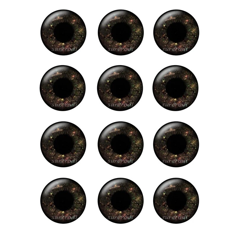 Стеклянные кабошоны для глаз Surerodi 14 мм Черный, 17