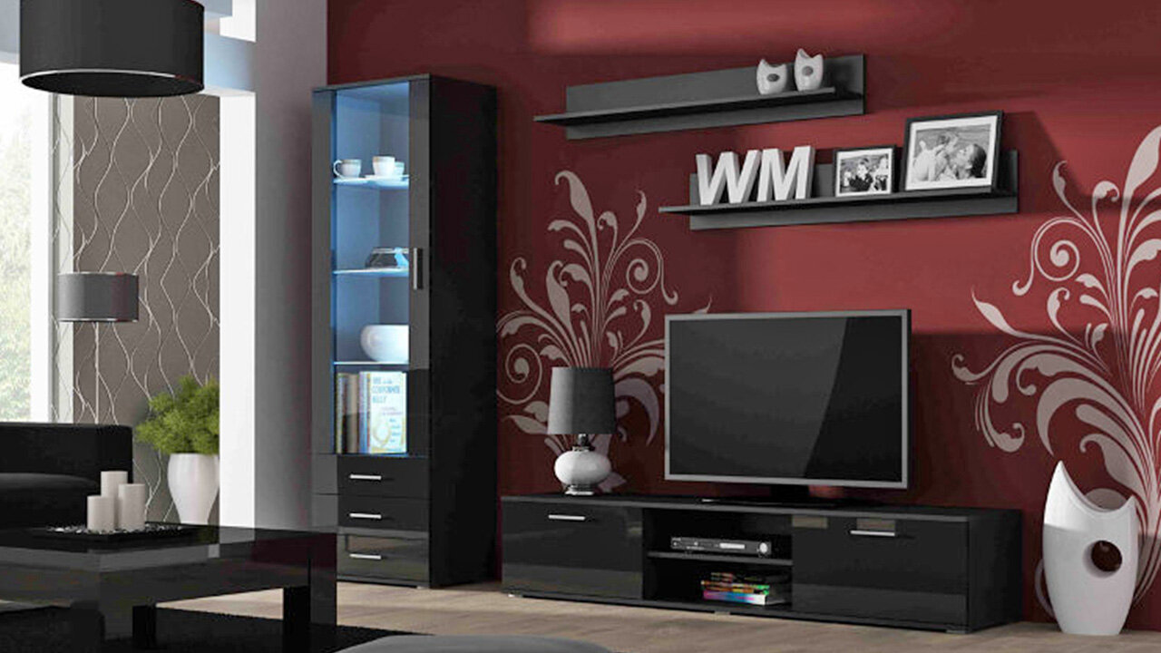 Гостиная Сохо МДФ (черная) / Черный 0190 NEW 240x41x192 см, GOODFORM