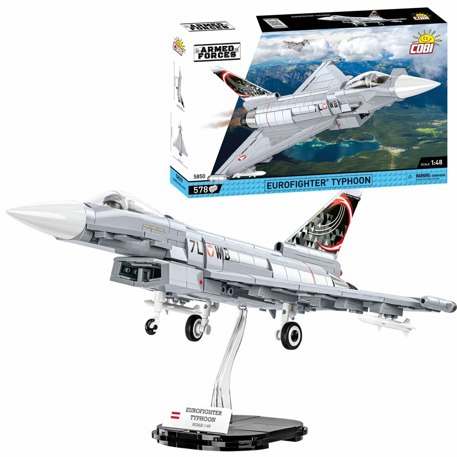 Конструктор пластиковый Cobi Eurofighter Typhoon - Модель истребителя - 578эл. - Коби 5850