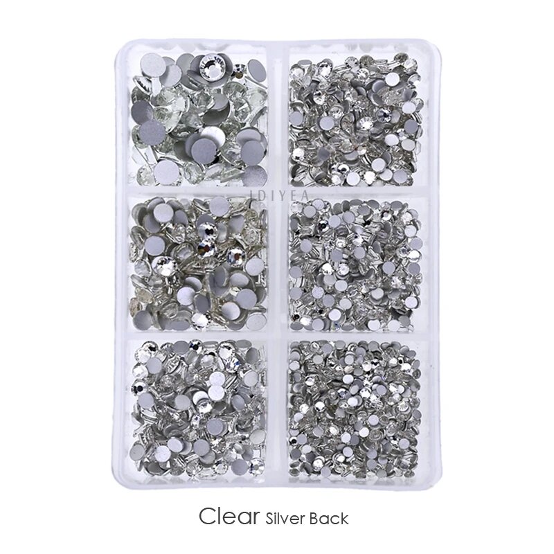 Стразы Clear-Silver Back, серебряные ss6-ss20