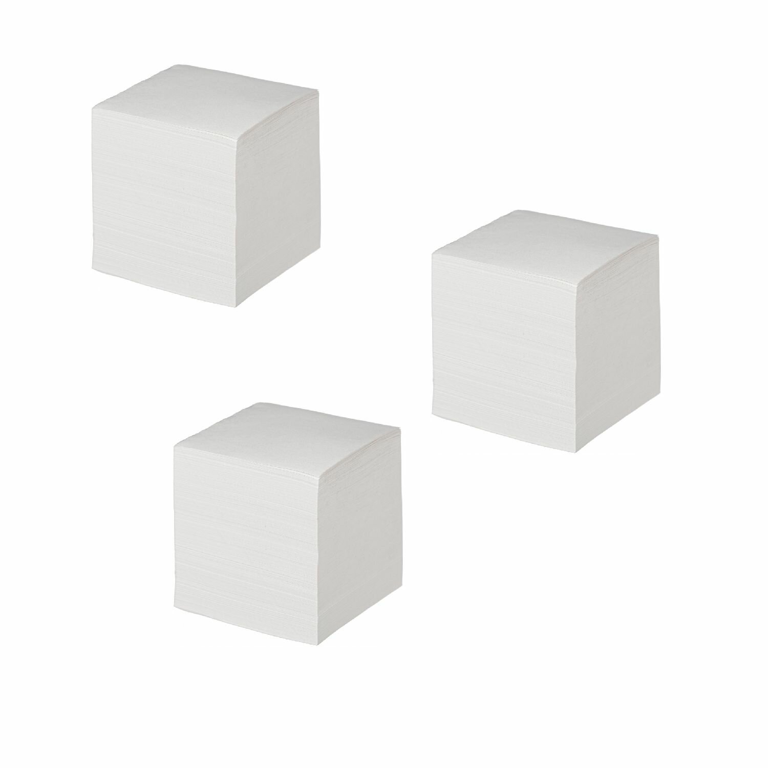Комус Блок для записей в подставке, 9 х 9 х 9 см, белый, 3 уп