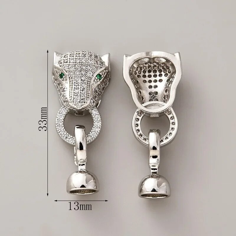 Цельный микронабор из циркония с головой леопарда, ювелирные изделия, браслет «сделай сам», ожерелье, жемчужная цепочка, цепочка для свитера, аксессуары, оптовая продажа