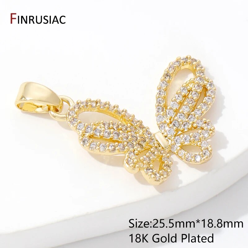 Подвески-бабочки FINRUSIAC золотые 18к 3 pieces, 18K Gold Plated