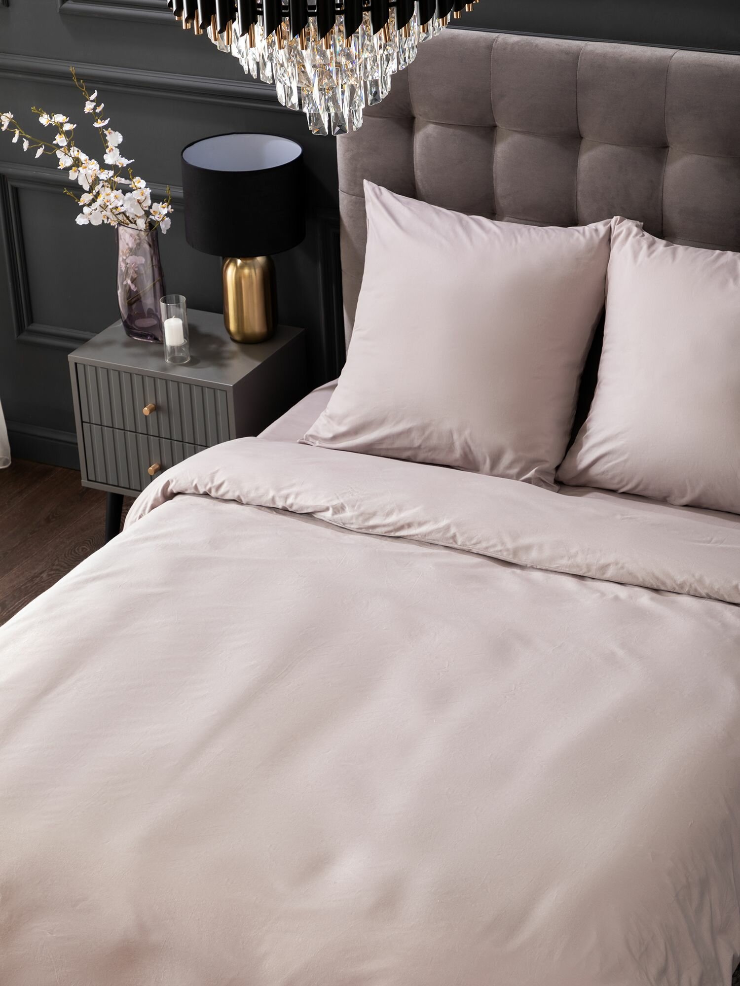 Постельное белье 2 спальное Cozy Home, Перкаль, 2 нав. 70х70, Cappuccino