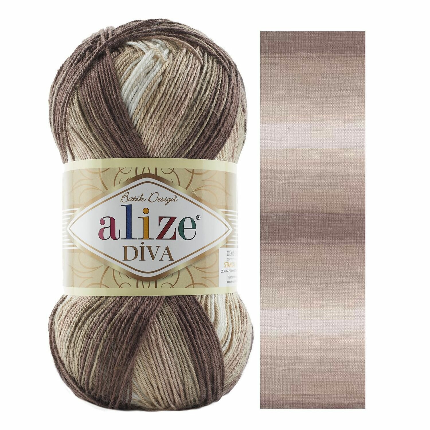 Пряжа ALIZE DIVA BATIK, бежевый - 1815, 100% микрофибра акрил, 5 мотков, 100 г, 350 м.