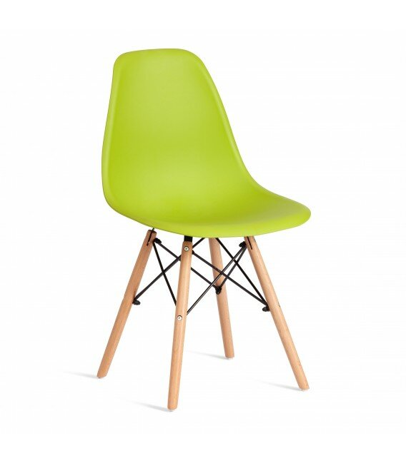 Стул CINDY (EAMES) (mod. 1801) / 2 шт. в упаковке дерево бук/металл/сиденье пластик, 45x51x82 см, Olive (оливковый) (Комплект