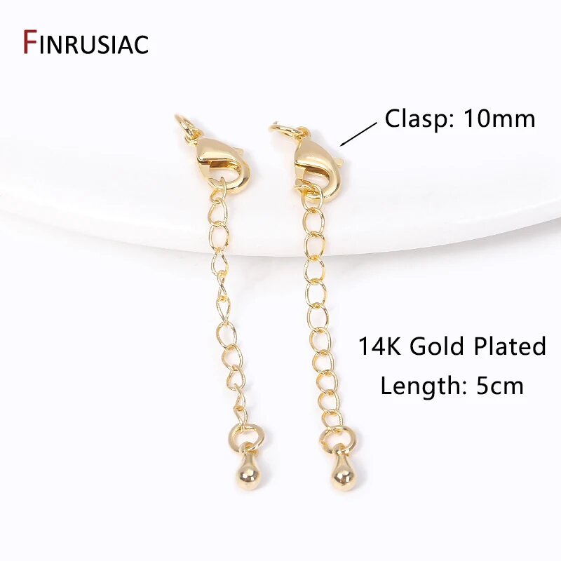 Цепочка-удлинитель 5см, 14k gold plated, 8pcs