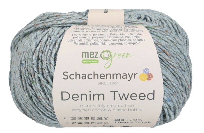 Denim Tweed /Деним Твид/ пряжа Schachenmayr, MEZ, 9807401 (00052, eisblau (ледяной синий), зеленый/коричневый/серый/черный)