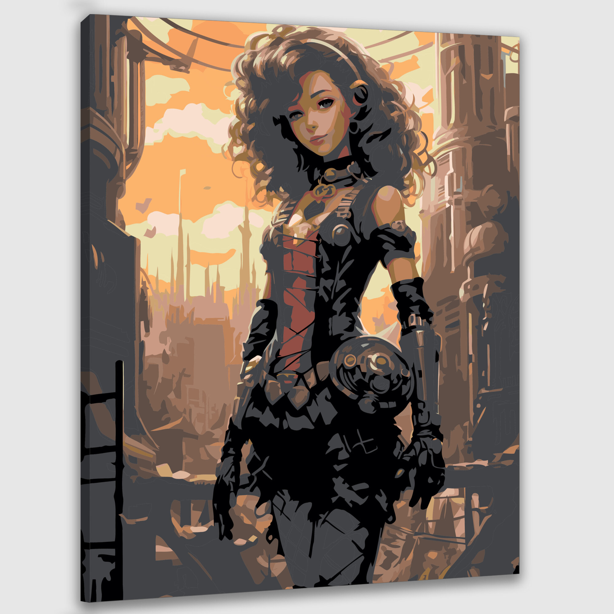 Картина по номерам 40x50 см, цифровая картина, кукла, стимпанк, яркая цветовая палитра, викторианская мода