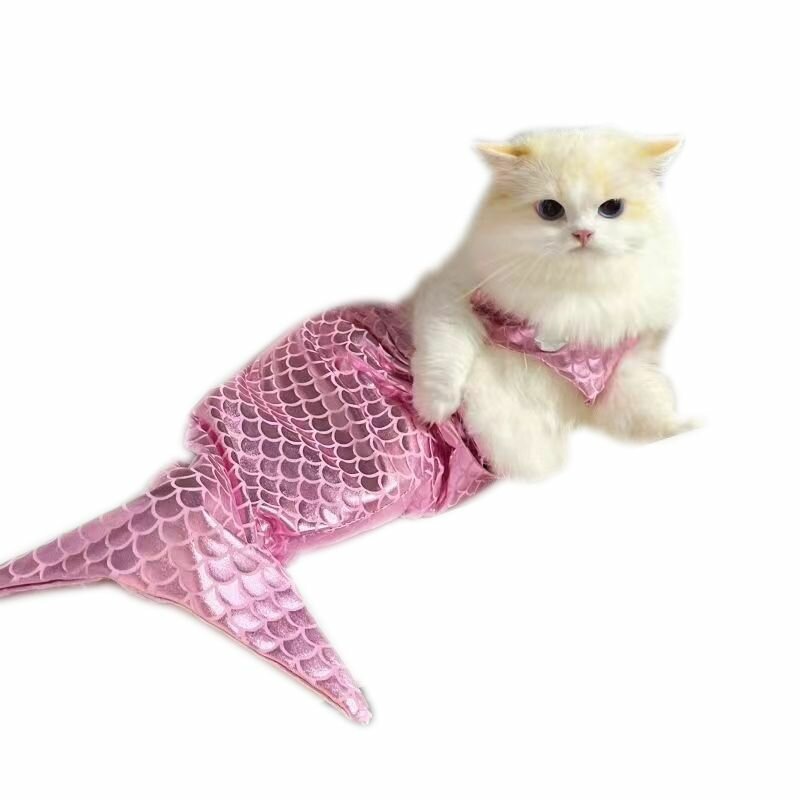 Эксклюзивный смешной костюм русалки для карнавала питомцев, Хэллоуин