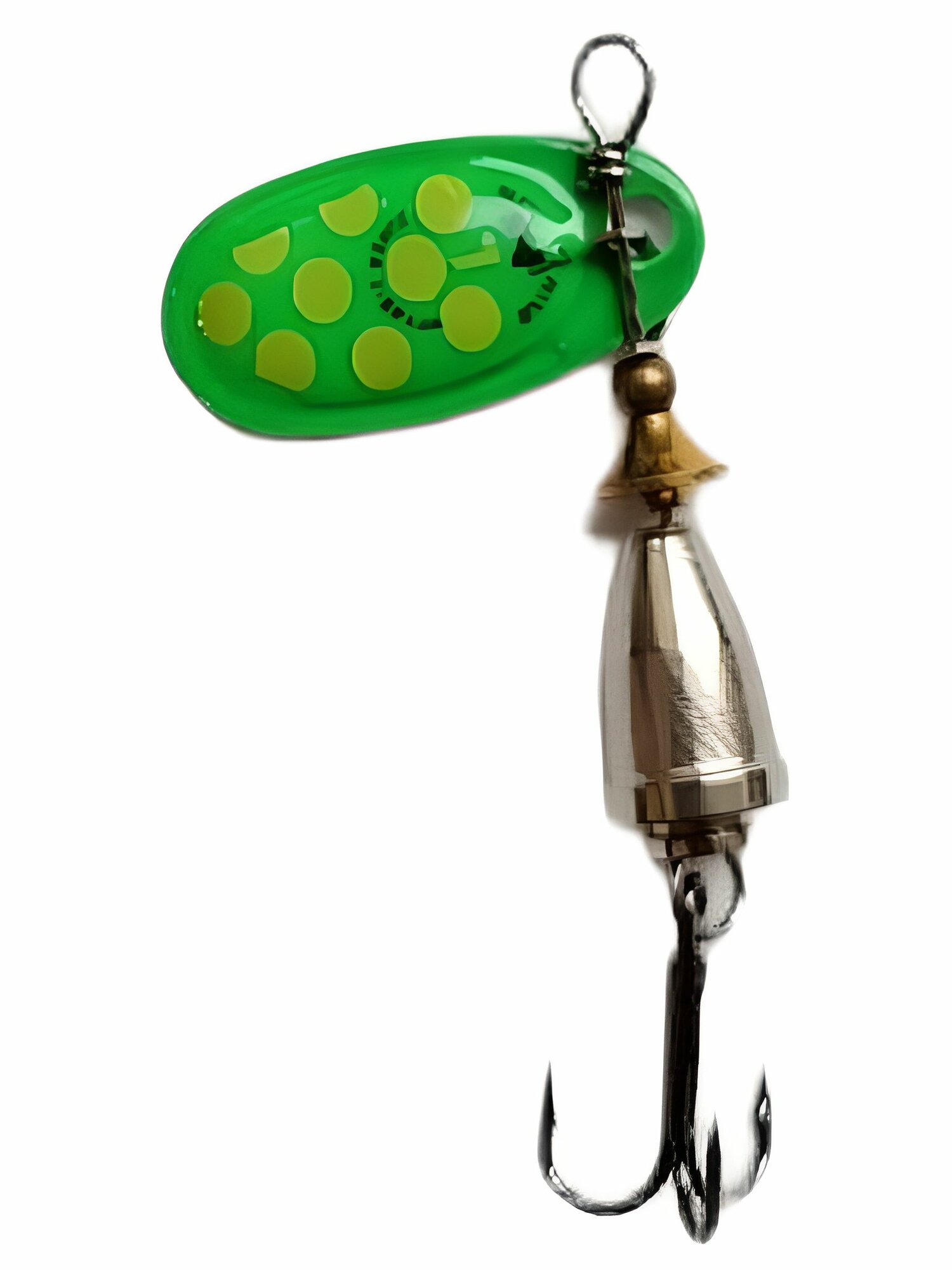 Блесна №1 Блю Фокс BLUE FOX 4 гр 3/8 зеленая с желтыми точками