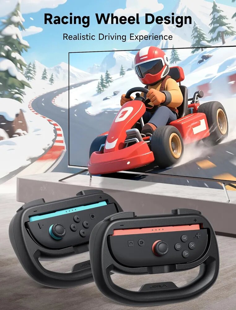 Гоночный руль JSAUX "GP0403", для Nintendo Switch 2, ABS-пластик, комплект из двух рулей