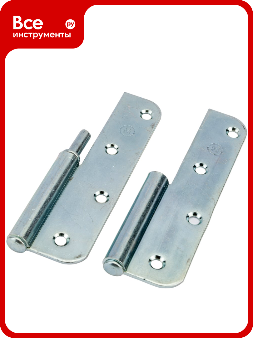 Накладная, Tech-Krep/Zitar, петля Tech-Krep/Zitar левая ПН1-130 цинк 1 шт. пакет 148192, крепления двери к дверной