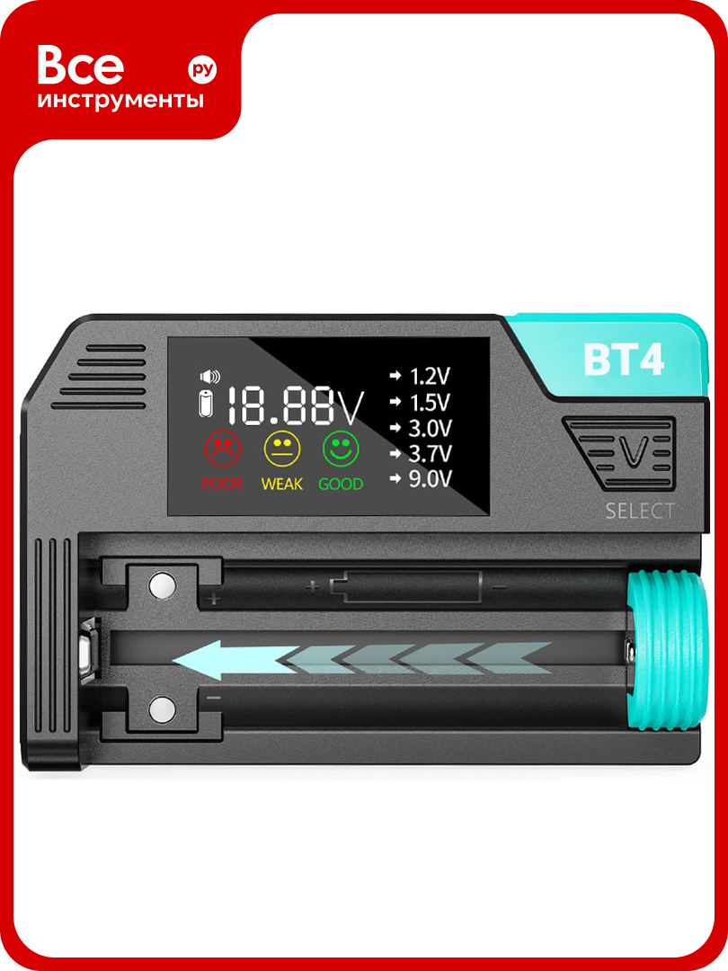 Тестер Robiton BT4 19739, проверки уровня заряда