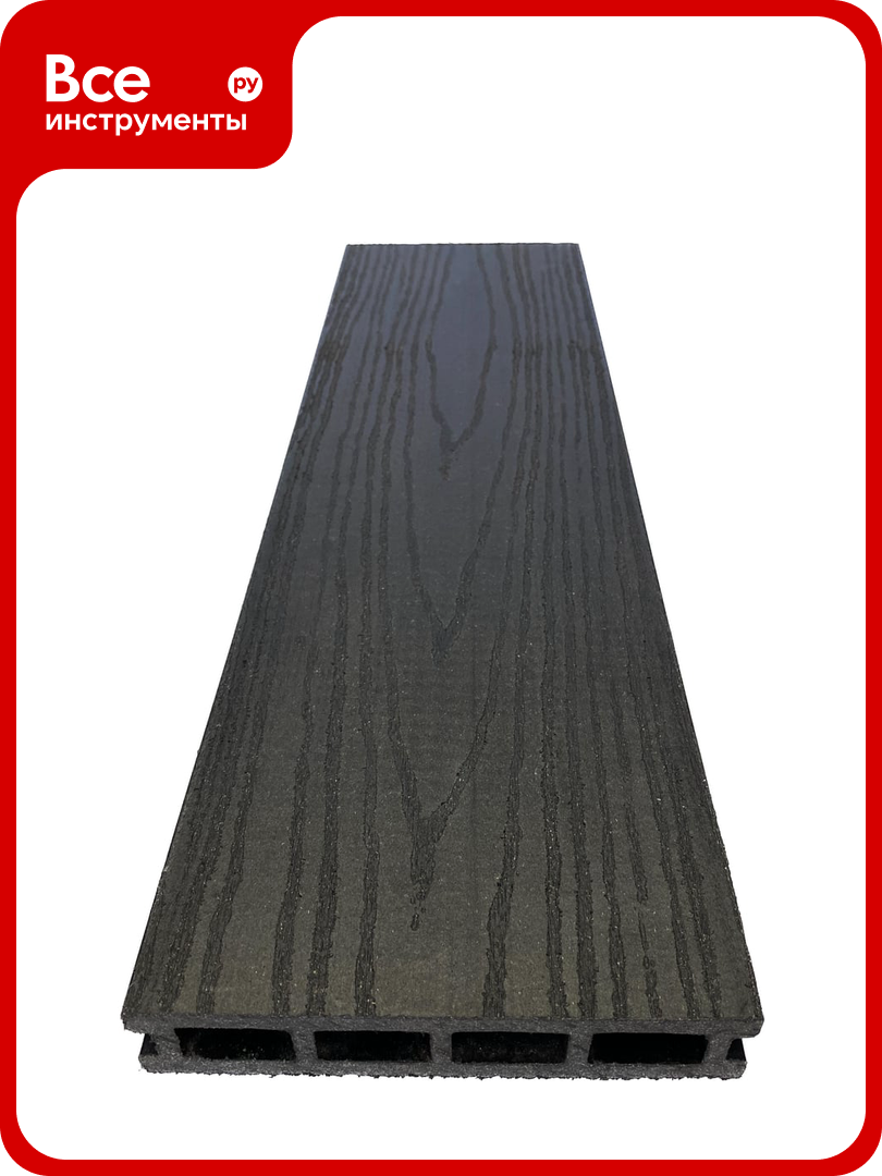 Террасная доска MasterDeck Classic Антрацит узкий вельвет/тиснение под дерево 3шт 10623300