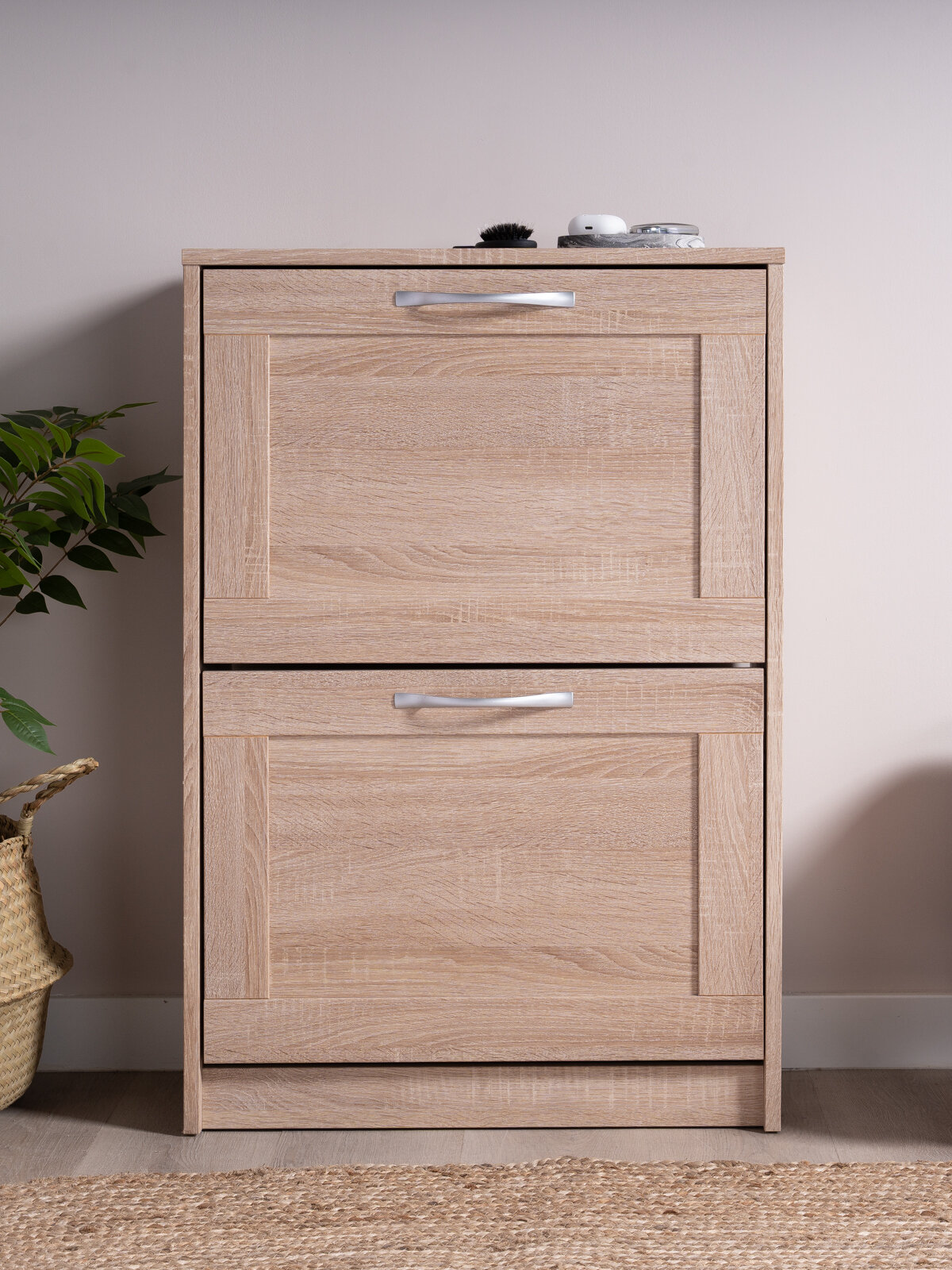 Обувница ГУД лакк Сириус, 60х25х89 см, 2 откидных ящика, ЛДСП, дуб сонома