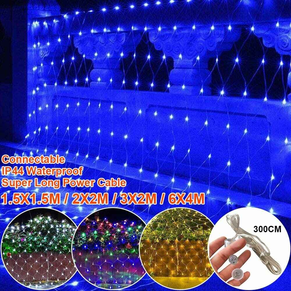 Mupoo Электрогирлянда уличная Сетка Светодиодная 200 ламп, 3 м, питание От сети 220В, 1 шт