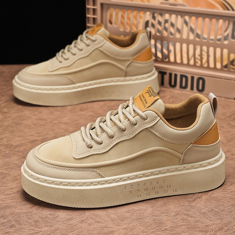 LUO Белые Кеды Мужчины Осень Дыхающие Легкие/Beige