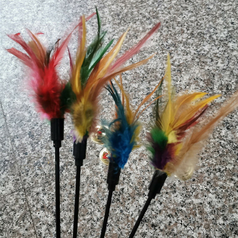 Фабрика Прямые поставки ИУ кошка игрушка завод прямые поставки кошка игрушка короткий стержень Красочные перо забавная