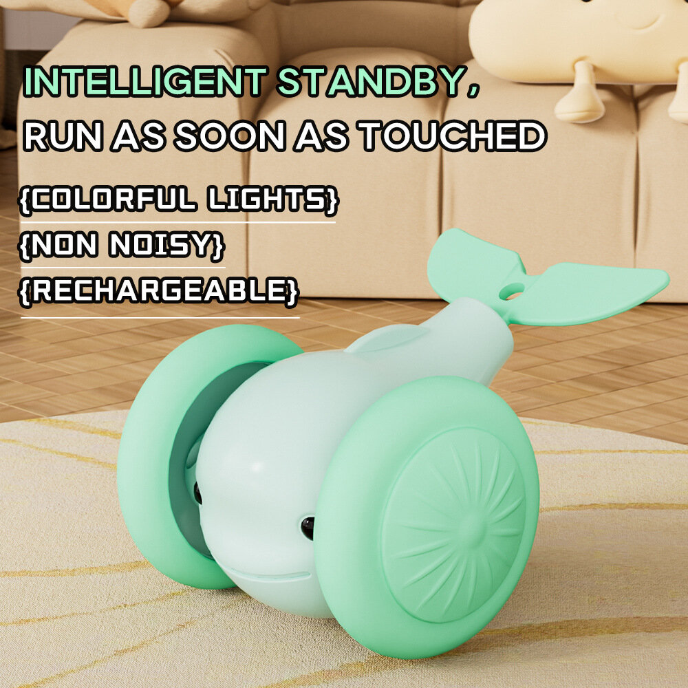 Маленький китовый кот электрическая игрушка умный электрический кот дразнит кота зеленый