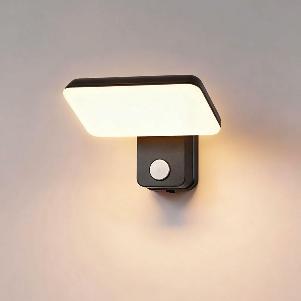 Бра LED настенный, 18W, черный, теплый свет, IP65 водонепроницаемый