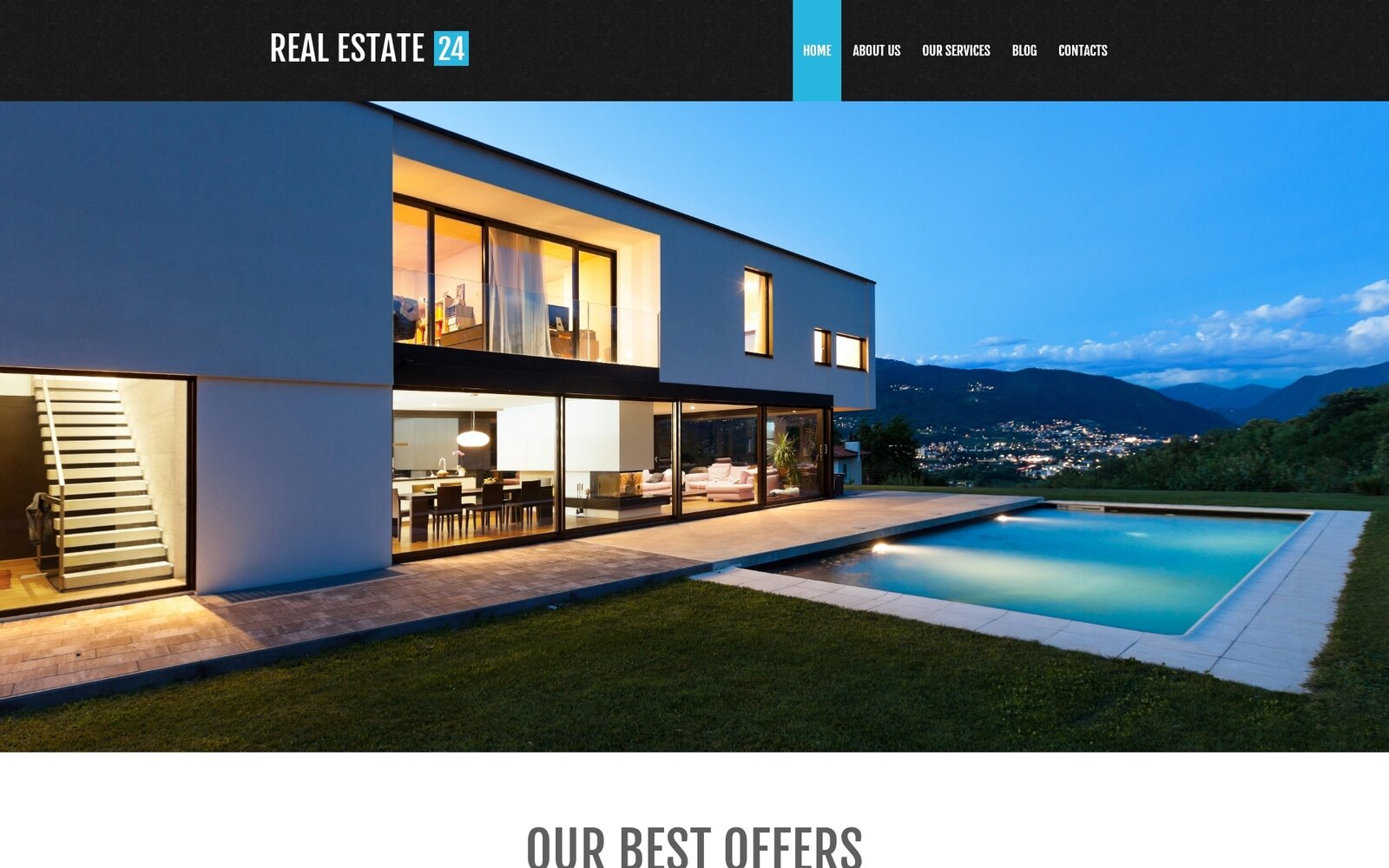Подарочный сертификат на Шаблон для сайта Вордпресс с демоконтентом Realtor Services WordPress Theme