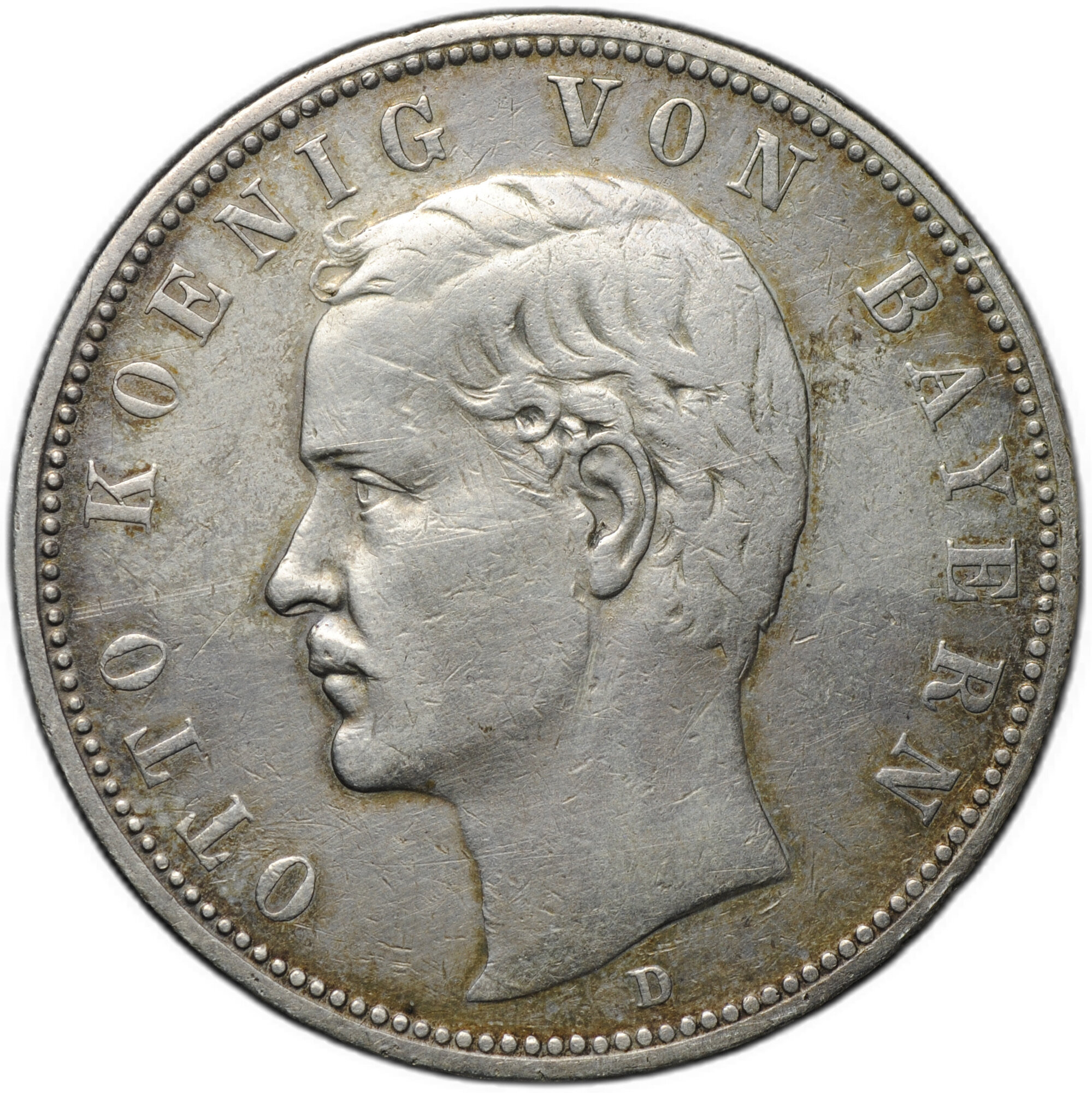 Монета 5 марок 1903 D Бавария Германия