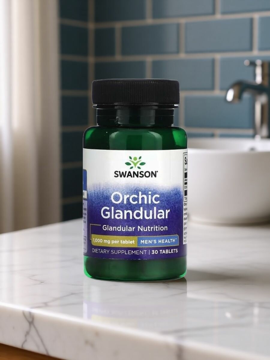 Swanson, Orchic Glandular, для мужского здоровья, 1000 мг, 30 таблеток