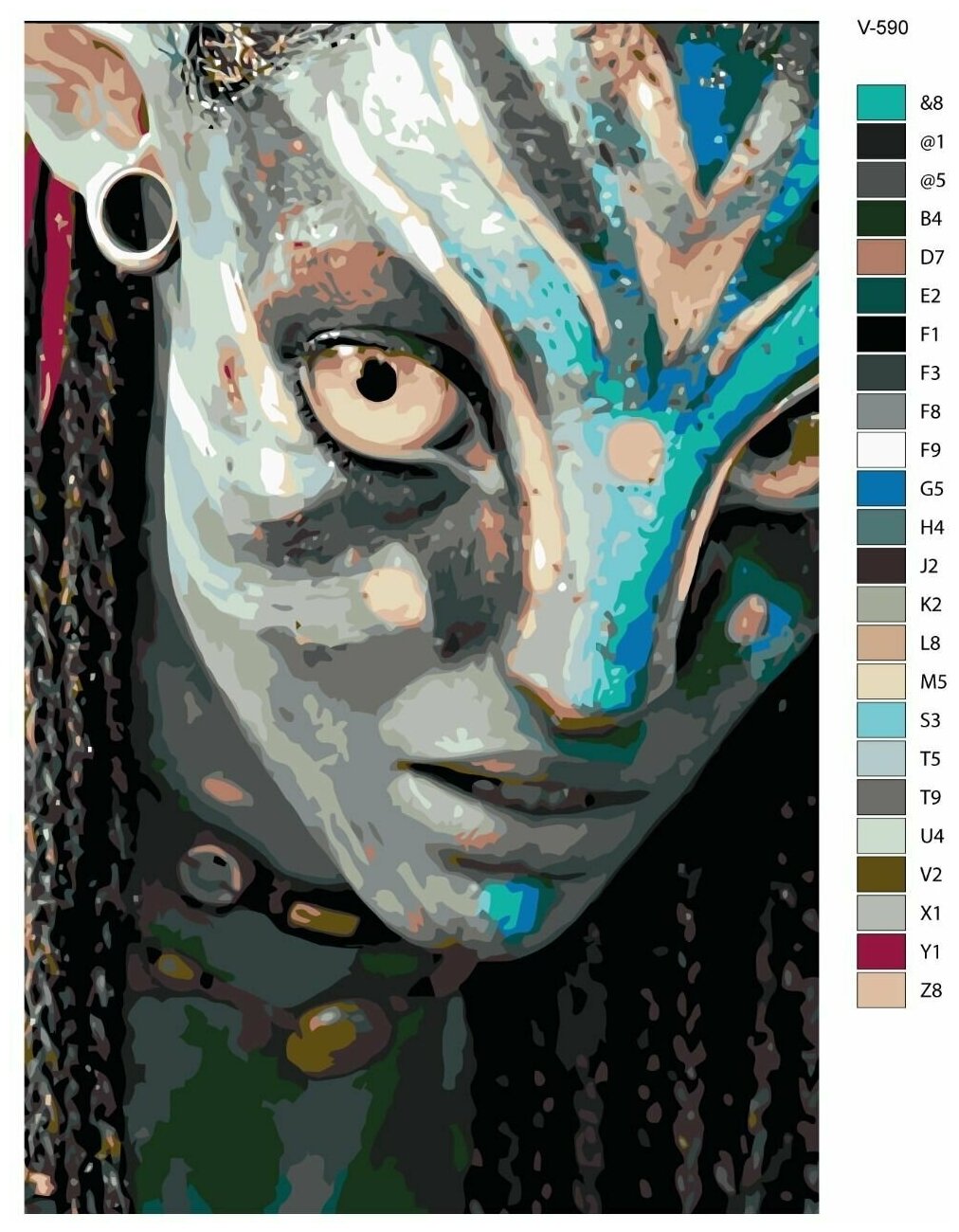 Картина по номерам V-590 "Аватар Нейтири", 40x60 см