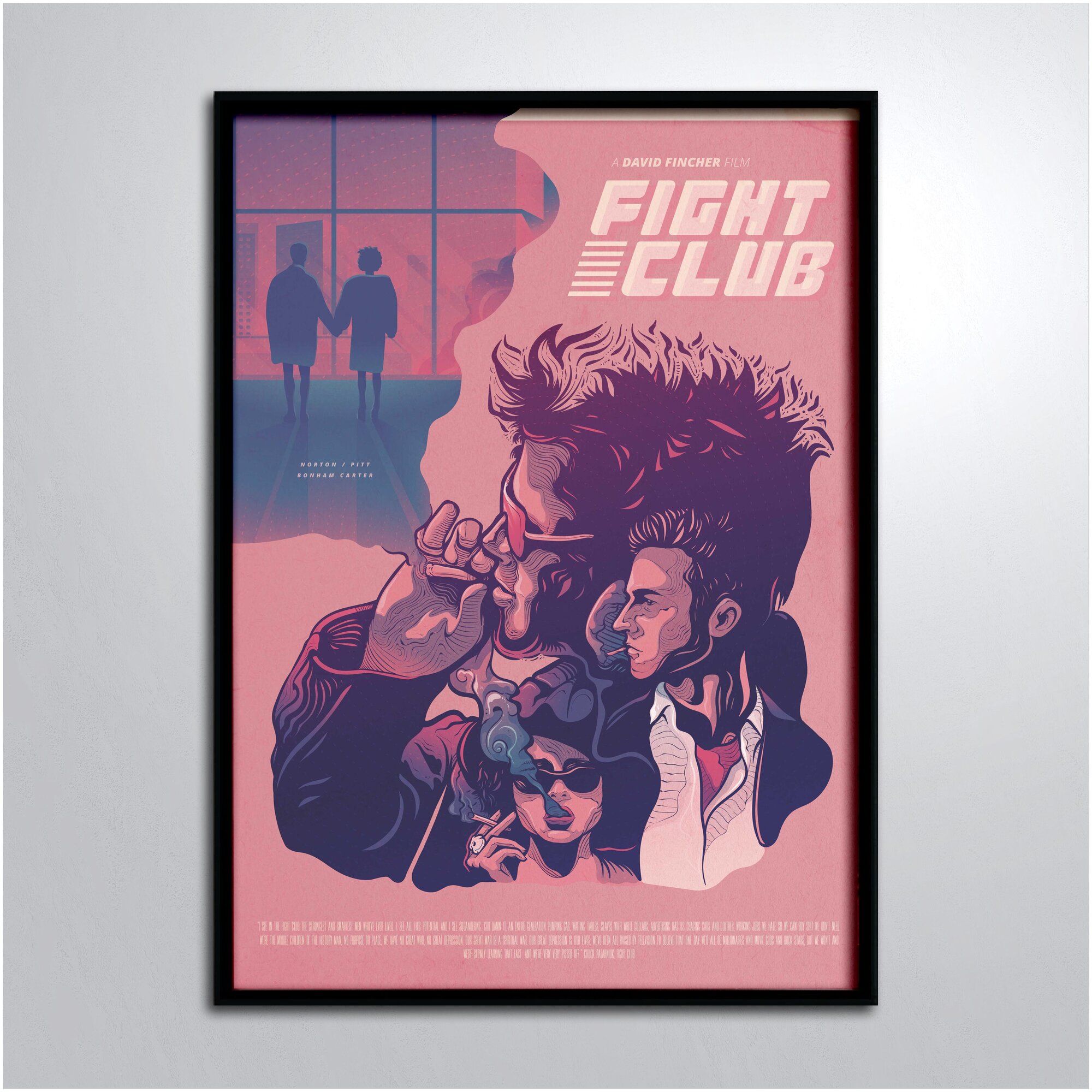 Постер в раме/ Бойцовский клуб Художественный Арт