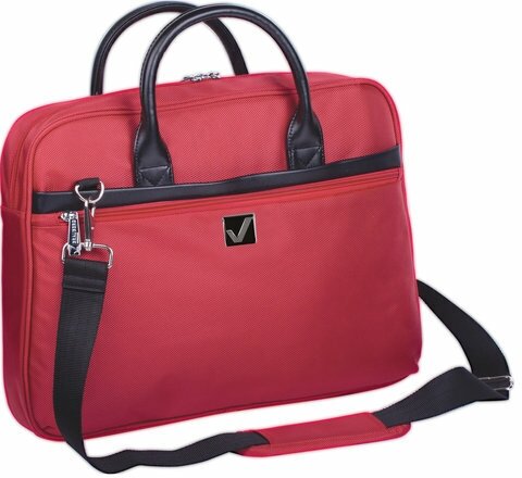 Сумка для документов с отделением для ноутбука BRAUBERG Dialog, 30х40х7 см, отделение для планшета и ноутбука 15,6, ткань, красная